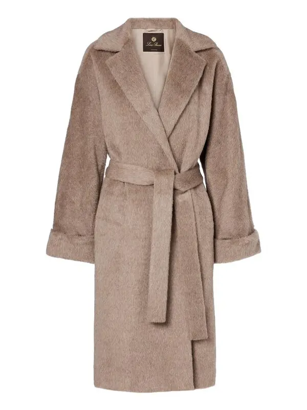 Loro Piana Alpaca And Wool Wrap Coat - Beige