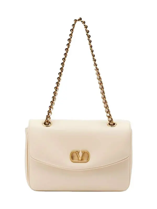 Valentino Garavani Djuna Medium Leather Shoulder Bag - White