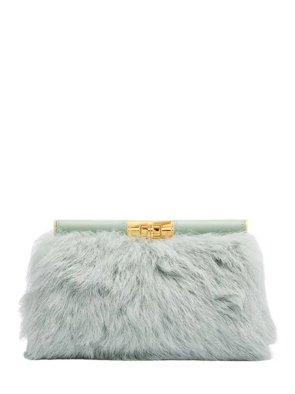 Dolce & Gabbana Marlene Small Shearling Shoulder Bag - Green