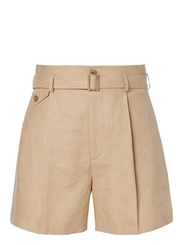 Ralph Lauren Belted Linen Shorts - Beige