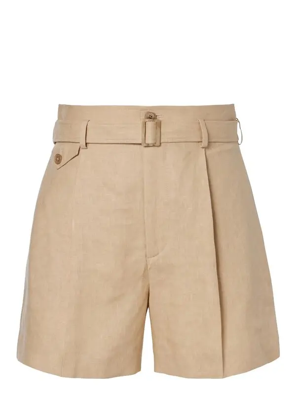 Ralph Lauren Belted Linen Shorts - Beige