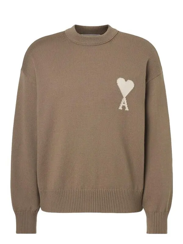 Ami De Cœur Wool And Cotton Sweater - Beige