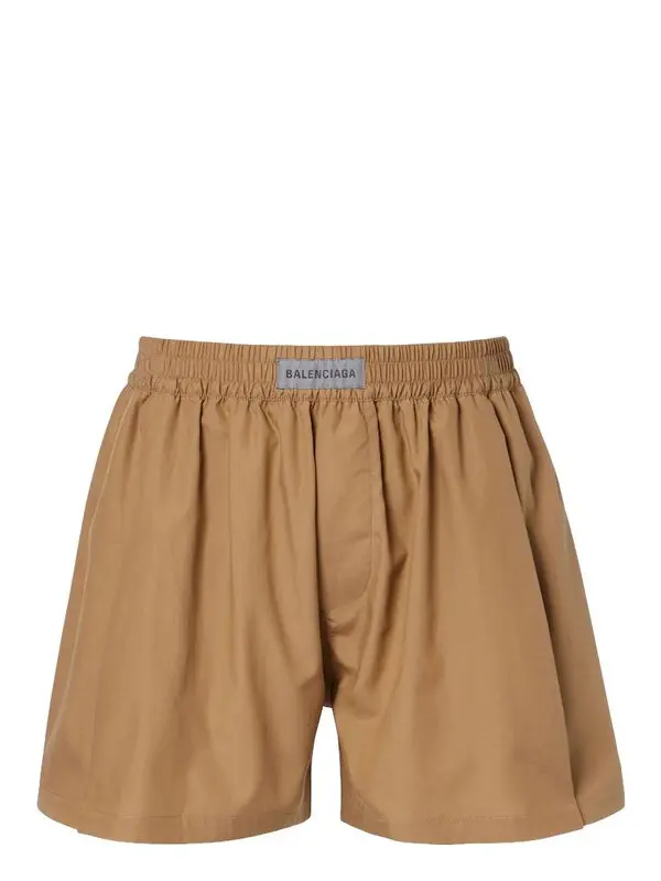 Balenciaga Logo Shorts - Beige