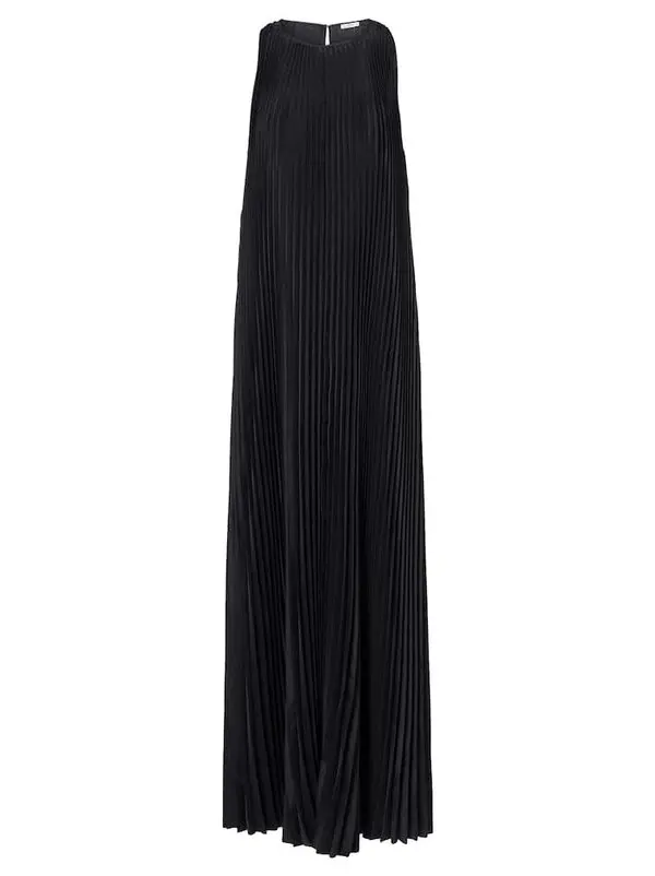 JOSEPH Chenes Pleated Halterneck Maxi Dress - Black