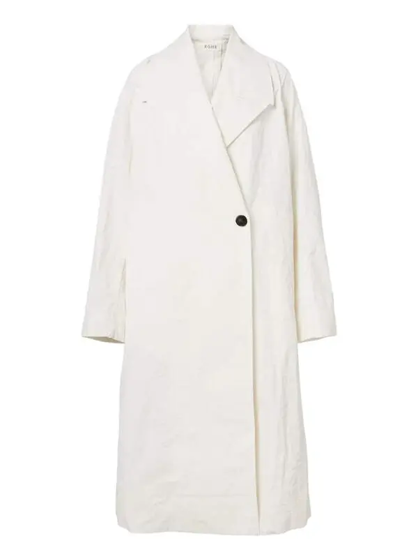 RÓHE Oversized Cotton And Linen Coat - White