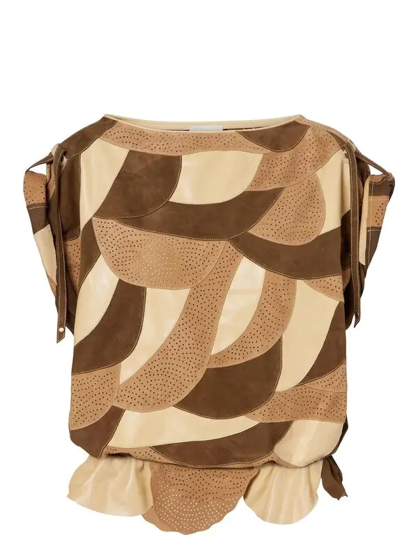 Isabel Marant Étoile Dalmy Perforated Suede Top - Brown