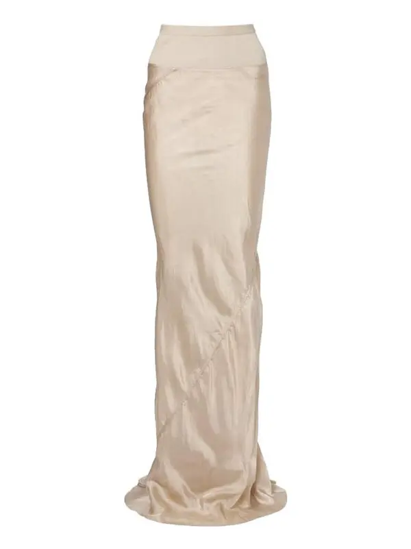 Rick Owens Satin Maxi Skirt - Beige