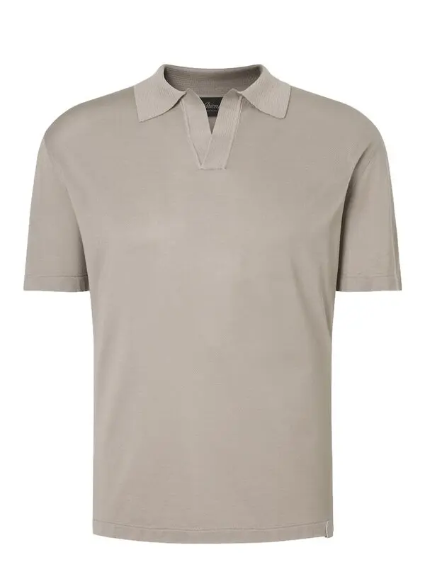 Brioni Silk Polo Shirt - Beige