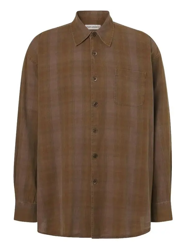 Our Legacy Borrowed Checked Cotton Shirt - Brown