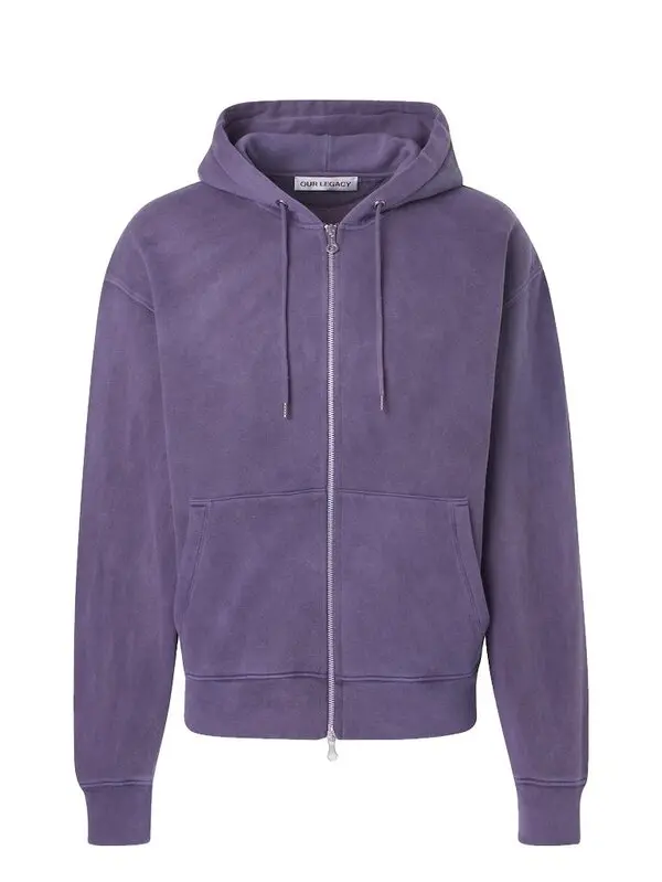 Our Legacy Rascal Cotton Fleece Zip-up Hoodie - Purple