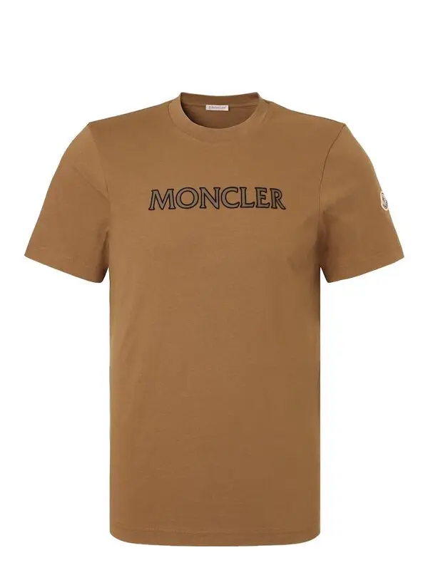 Moncler Logo Cotton Jersey T-shirt - Brown