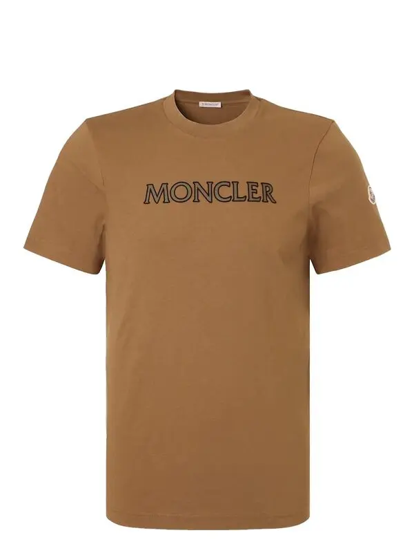 Moncler Logo Cotton Jersey T-shirt - Brown