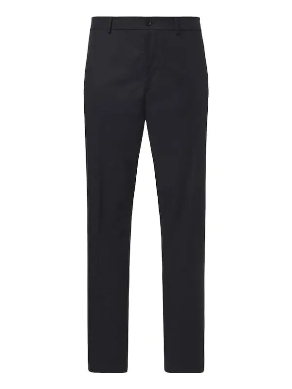 Moncler Cotton-blend Straight Leg Pants - Blue