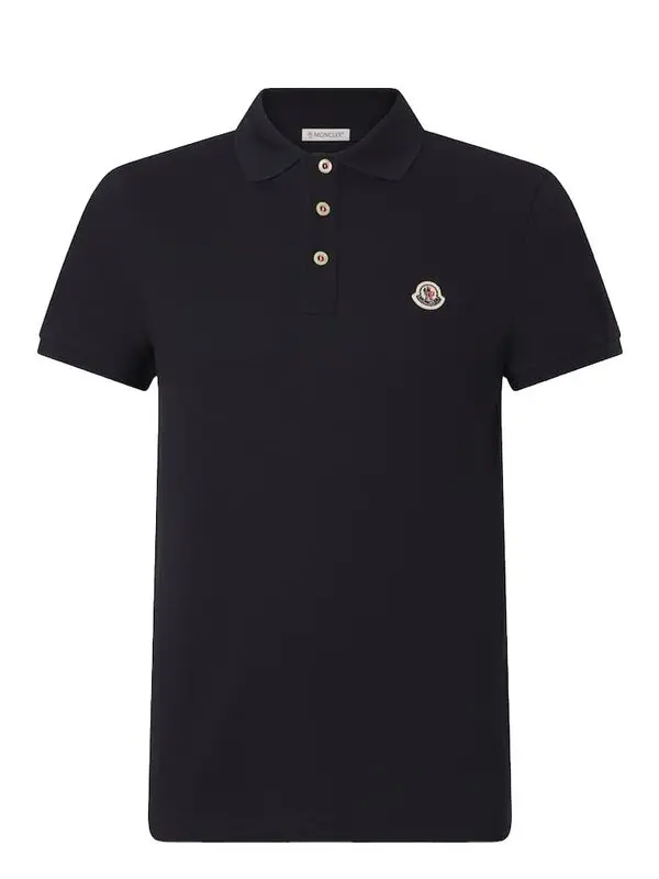Moncler Cotton Piqué Polo Shirt - Blue