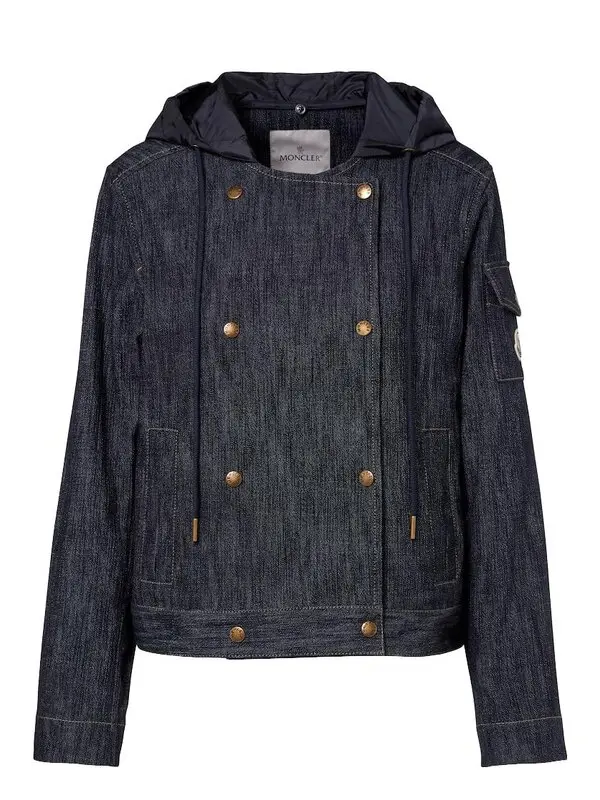Moncler Diervilla Double-breasted Denim Jacket - Blue