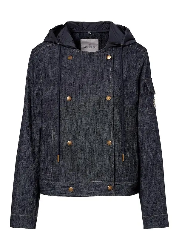 Moncler Diervilla Double-breasted Denim Jacket - Blue