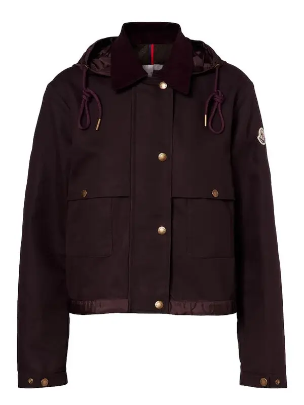 Moncler Aconitum Cotton And Linen-blend Jacket - Burgundy