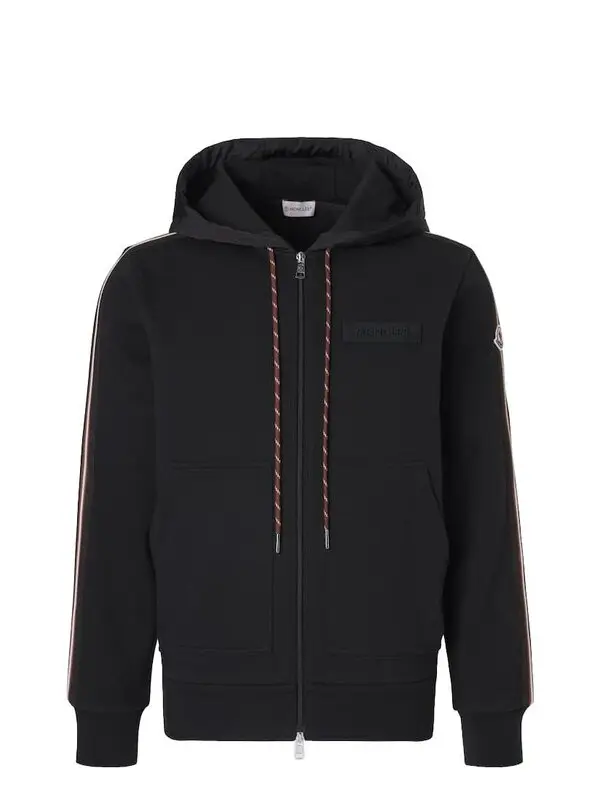 Moncler Cotton Zip-up Hoodie - Black