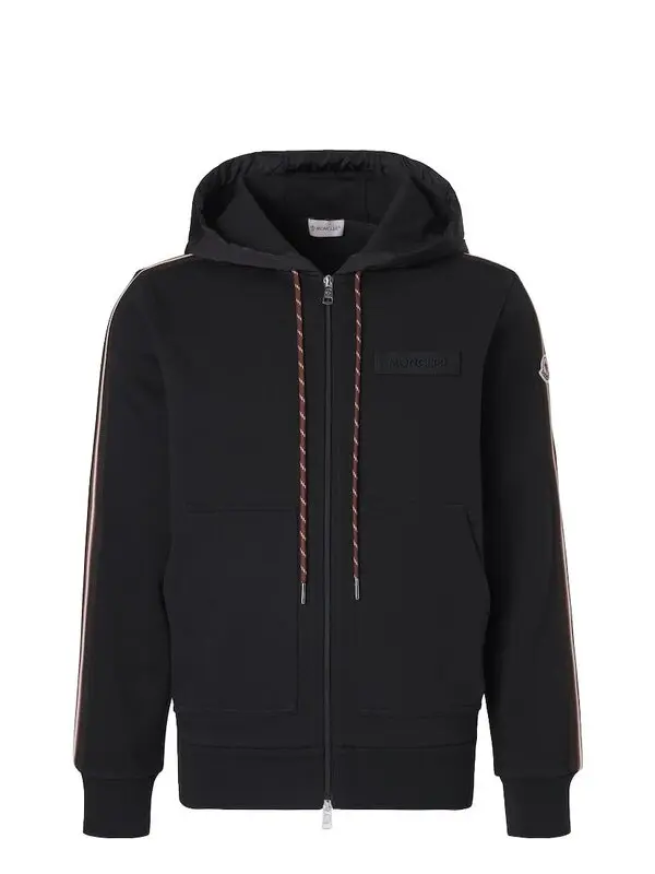Moncler Cotton Zip-up Hoodie - Black