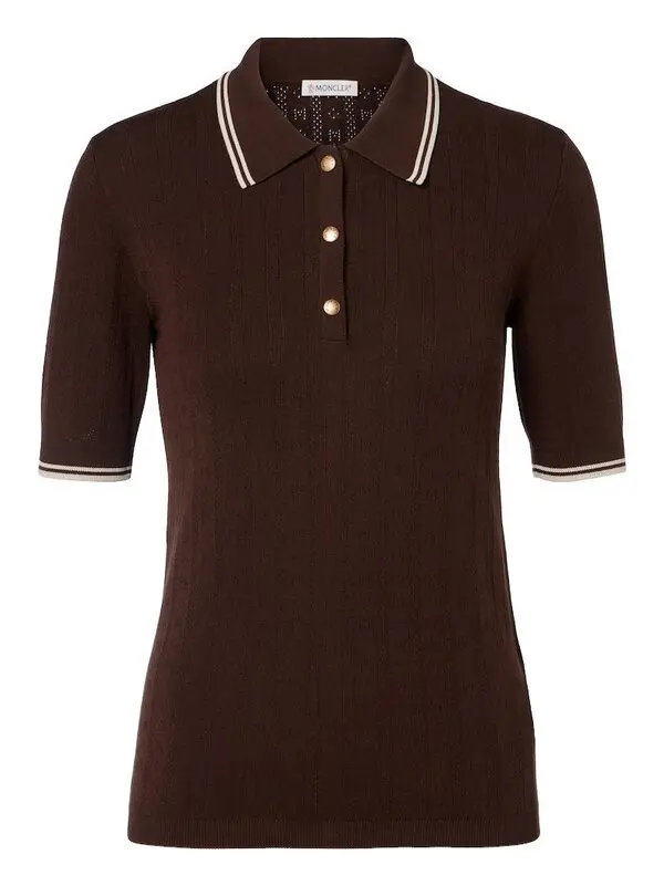 Moncler Cotton Polo Sweater - Brown