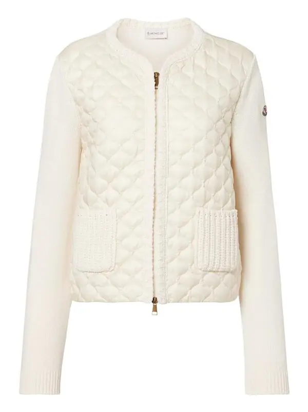 Moncler Zip-up Cardigan - White