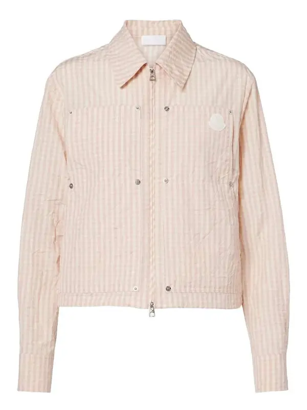 Moncler Gingham Cotton-blend Jacket - Pink