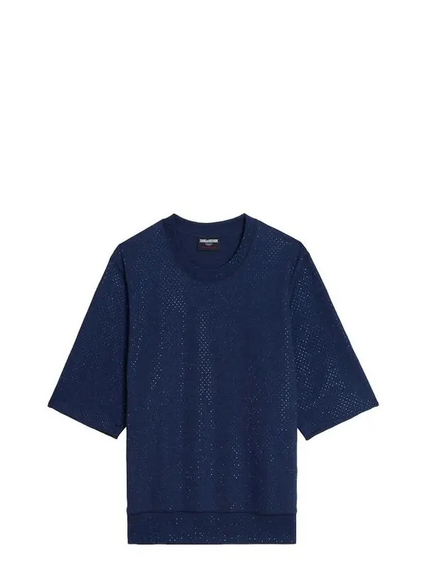 Zadig&Voltaire Embellished Short-sleeve Sweatshirt - Encre