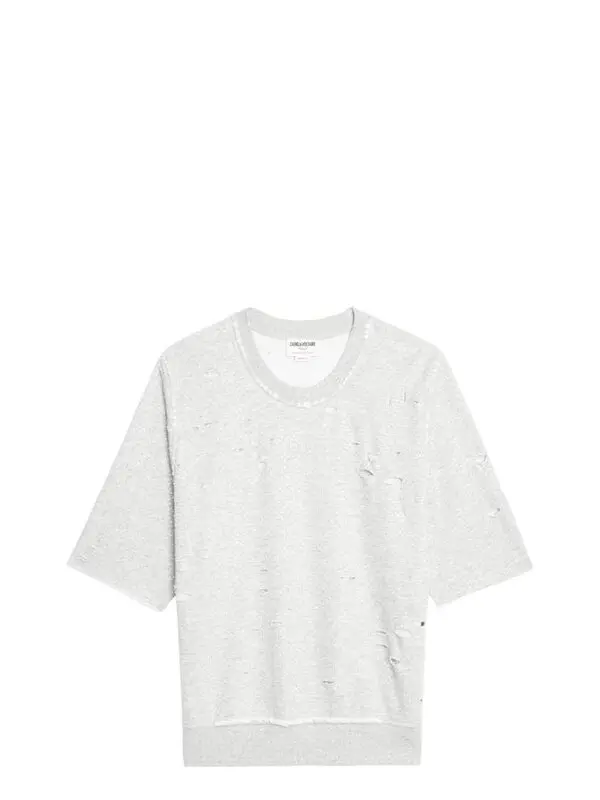 Zadig&Voltaire Embellished Short-sleeve Sweatshirt - Gris Chine Clai