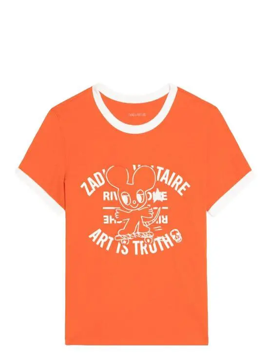 Zadig&Voltaire Cotton T-shirt With Graphic - Tangerine