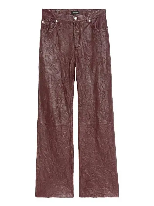 Zadig&Voltaire Evy Leather Flared Pants - Burgundy