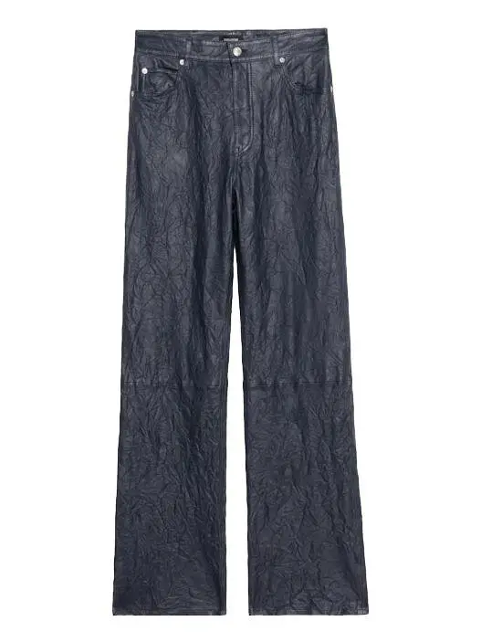 Zadig&Voltaire Evy Leather Flared Pants - Encre