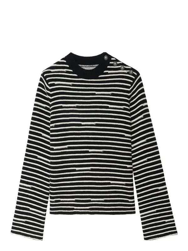Zadig&Voltaire Striped Wool And Cashmere Sweater - Black