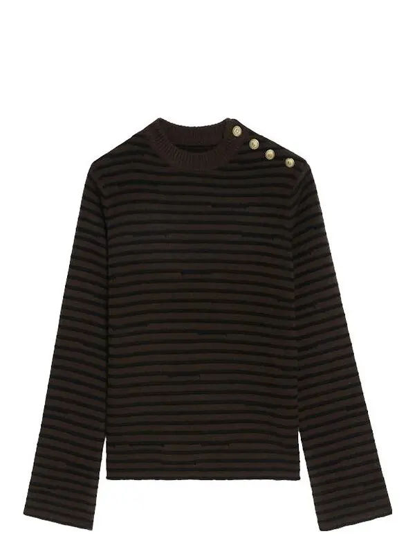Zadig&Voltaire Striped Wool And Cashmere Sweater - Dark Chocolate
