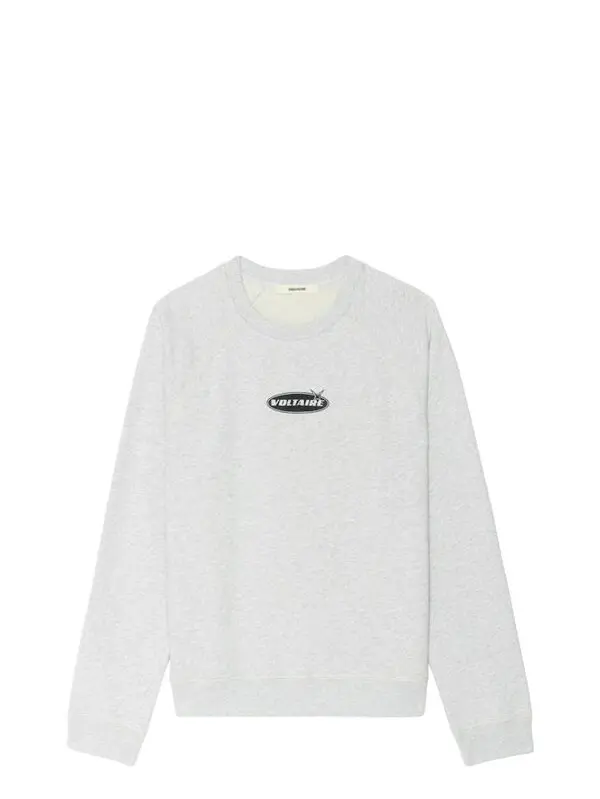 Zadig&Voltaire Cotton Sweatshirt With Voltaire Badge - Gris Chine Clai