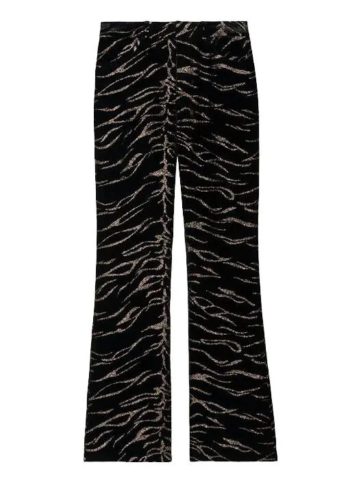 Zadig&Voltaire Pistol Velvet Wide Leg Pants - Black