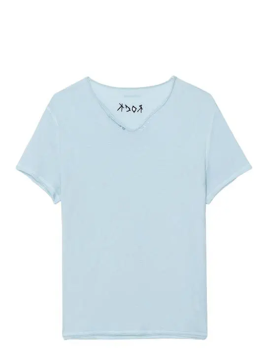 Zadig&Voltaire Monastir Henley T-shirt - Baby Blue