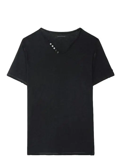 Zadig&Voltaire Monastir Henley T-shirt - Black