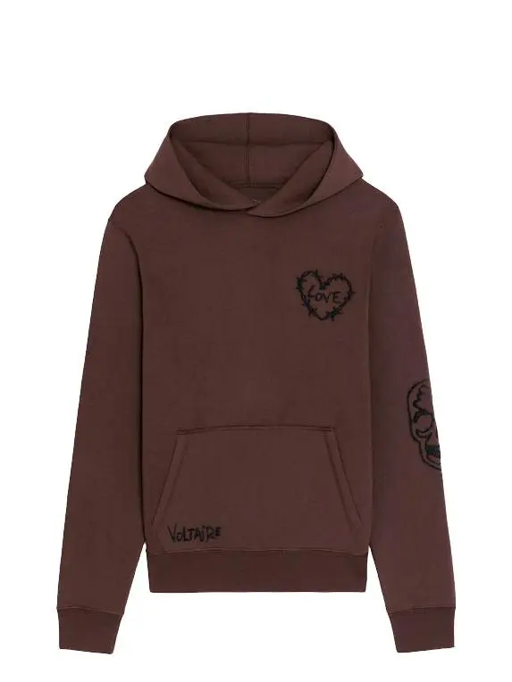 Zadig&Voltaire Cotton Sacha Hooded Sweatshirt - Burgundy