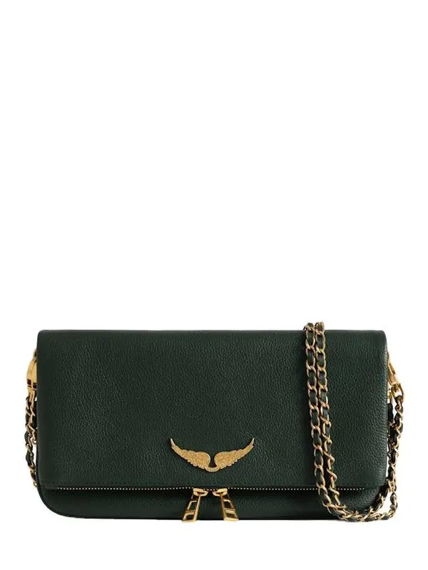 Zadig&Voltaire Rock Clutch With Chain Strap - Emerald