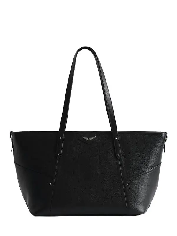 Zadig&Voltaire Grained Leather Z Shopper Tote - Black