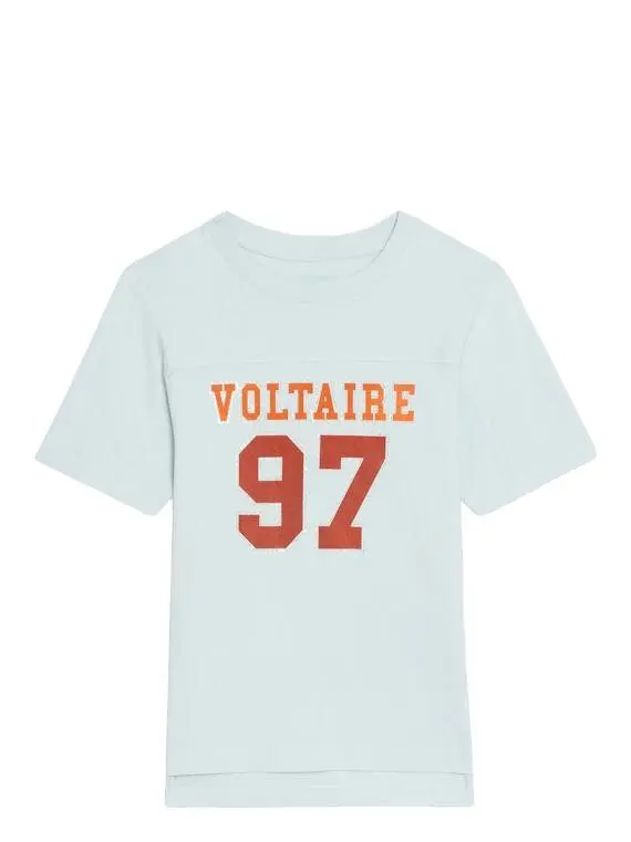 Zadig&Voltaire T-shirt With Rhinestone Detail - Baby Blue
