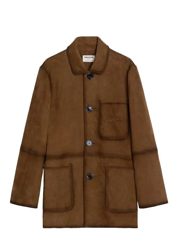 Zadig&Voltaire Venezia Suede Leather Jacket - Cognac