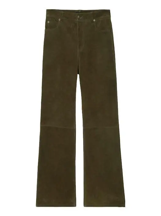 Zadig&Voltaire Evy Suede Leather Trousers - Treillis