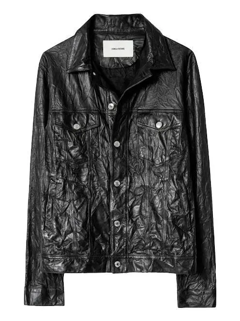 Zadig&Voltaire Crinkled Leather Blazer - Black