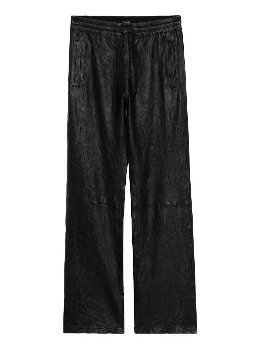 Zadig&Voltaire Crinkled Leather Trousers - Black