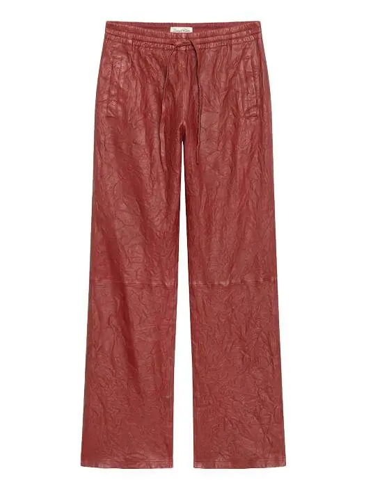 Zadig&Voltaire Pocha Crinkled Leather Trousers - Cherry