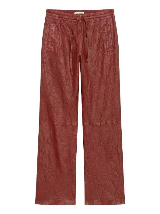 Zadig&Voltaire Pocha Crinkled Leather Trousers - Cherry