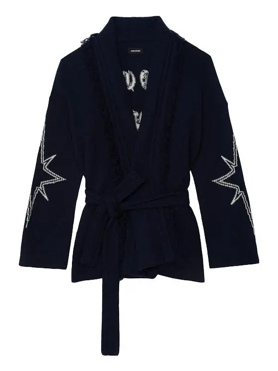 Zadig&Voltaire Wool And Cashmere Cardigan Coat - Encre