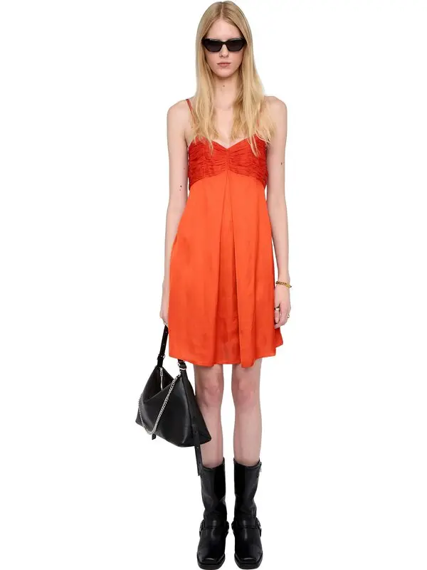 Zadig&Voltaire Rippies Satin Dress - Tangerine