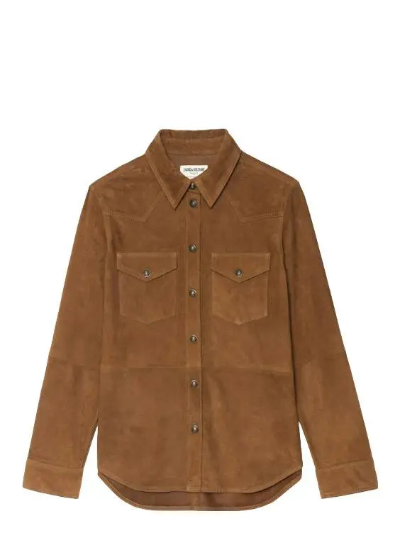 Zadig&Voltaire Thelma Suede Leather Shirt - Daim